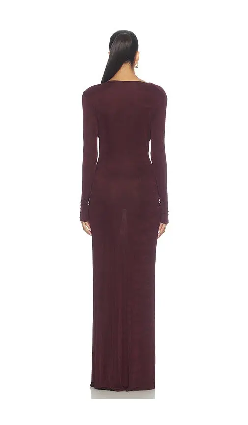 SEROYA Ebony Maxi Dress In Burgundy
