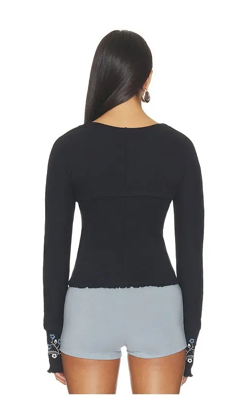 Free People Olivia Long Sleeve Top In Black