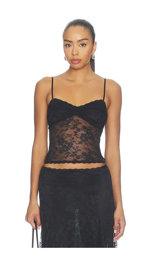 Majorelle Mira Lace Tank - Black