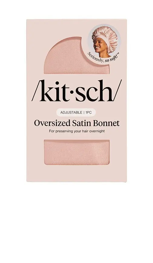 KITSCH Adjustable Oversized Satin Bonnet - Blush