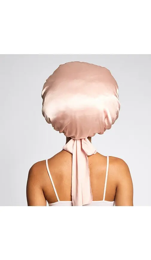 KITSCH Adjustable Oversized Satin Bonnet - Blush