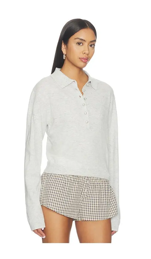 Lioness Coco Knit Top In Light Grey