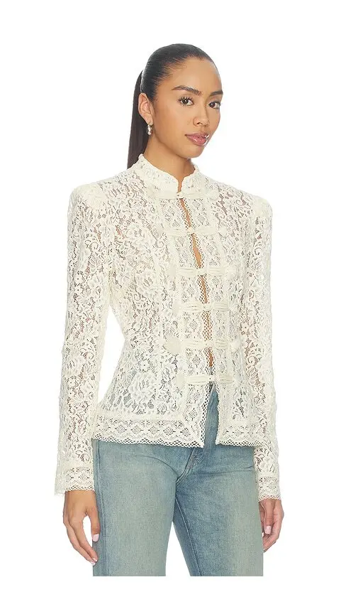 Steve Madden Lace Aberdeen Top In Cream