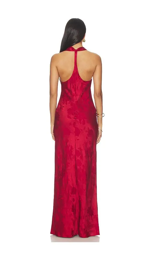 Amanda Uprichard Sonya Maxi Dress With Fringe In Red