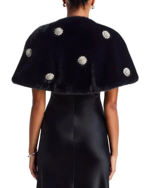 Cinq À Sept Rhinestone Dahlia Gianella Faux Fur Stole