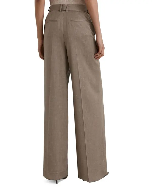 REISS Adie Wide Leg Wool Stretch Trousers