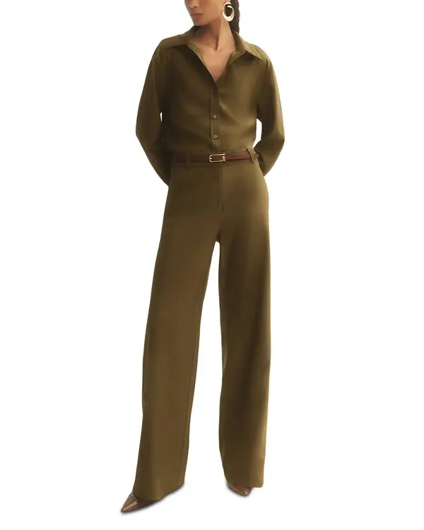 REISS Adie Wool Stretch Wide Leg Pants