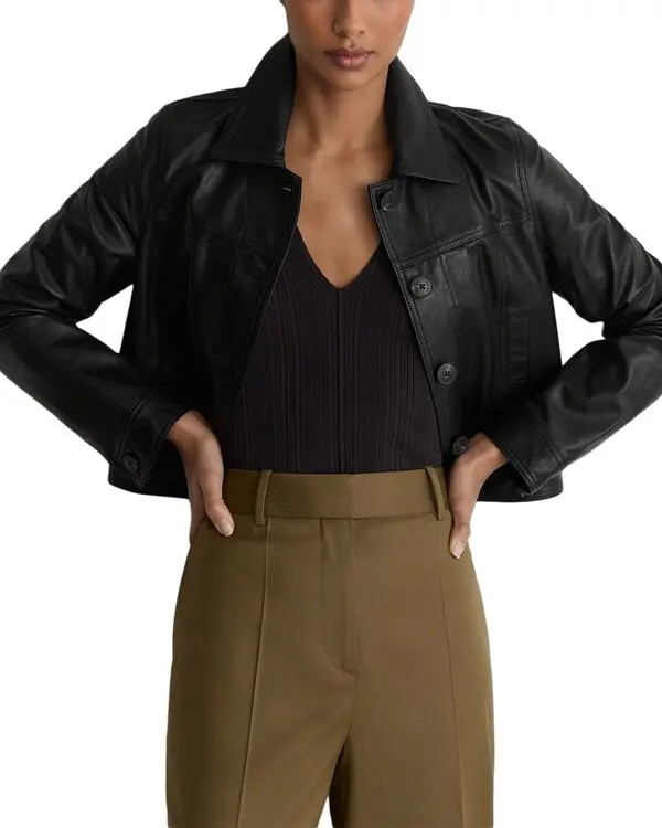 REISS Adie Wool Stretch Wide Leg Pants