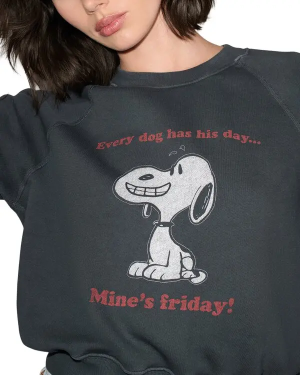 RE/DONE Cotton Snoopy Graphic Classic Sweatshirt