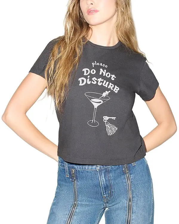 RE/DONE Cotton 50's Boxy Graphic Tee - Washed Black