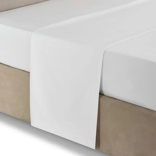 CELSO DE LEMOS Bourdon Flat Sheet, Queen - White