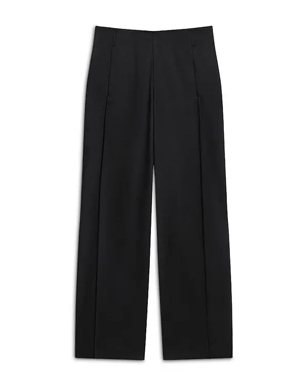 Theory Wool Blend Pintuck Pants - Black