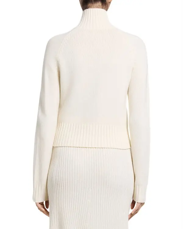 Theory Wool & Cashmere Turtleneck Cardigan Sweater