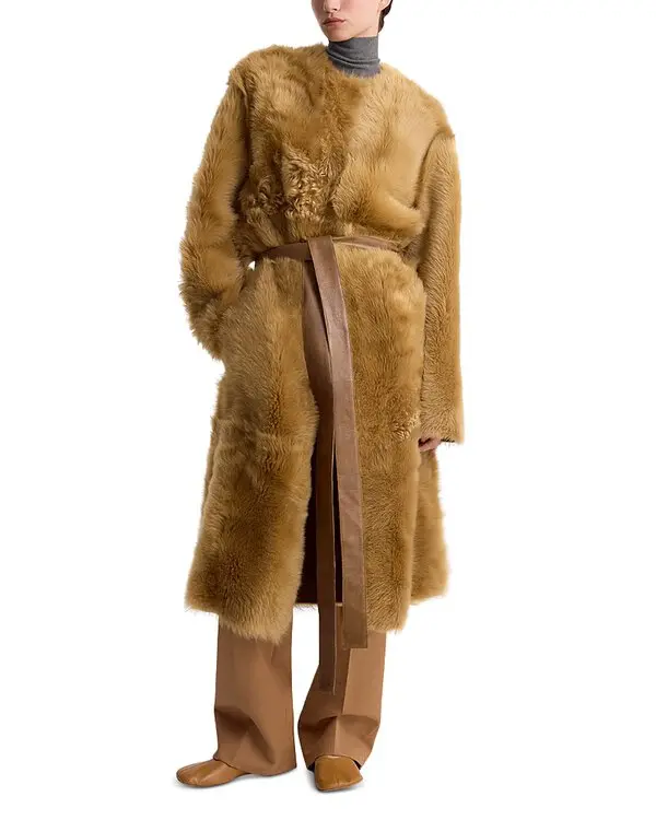 FFORME Demi Reversible Shearling Belted Coat
