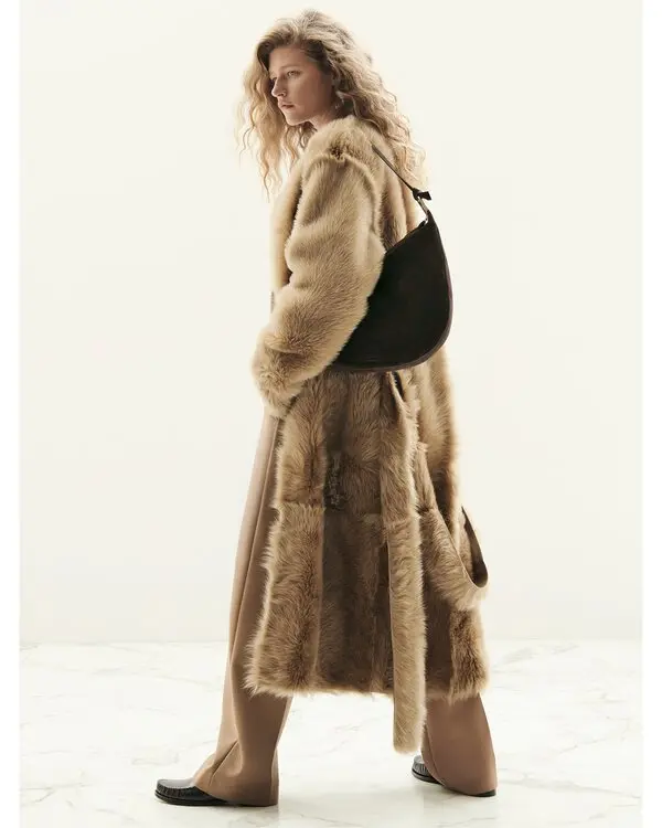 FFORME Demi Reversible Shearling Belted Coat