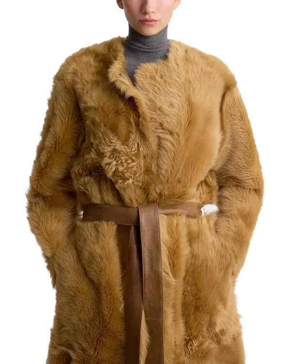 FFORME Demi Reversible Shearling Belted Coat