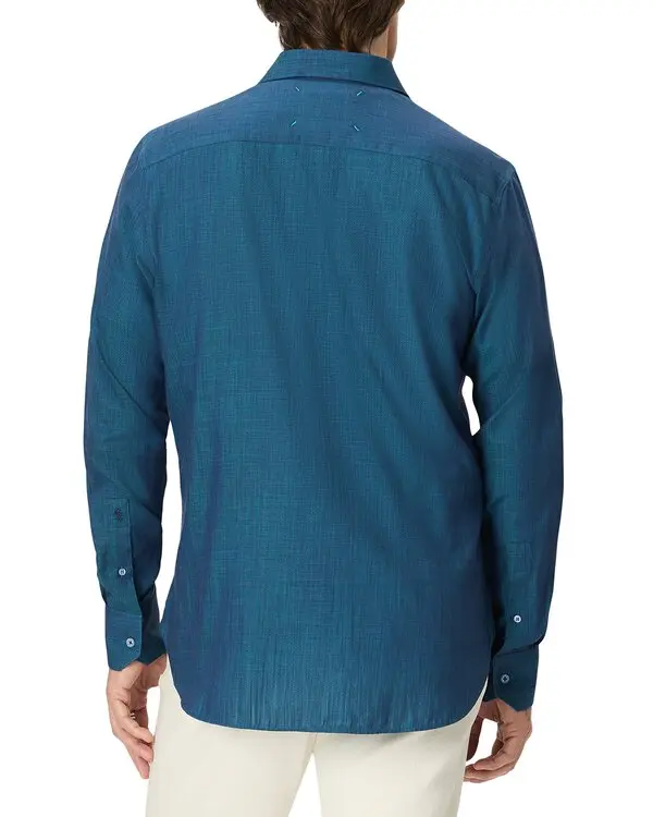 Robert Graham Kerrington Textured Cotton Woven Shirt - Turquoise