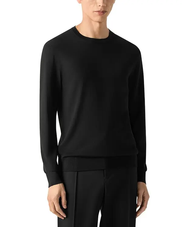 Zegna Trofeo 15milmil15 Wool Crewneck - Black