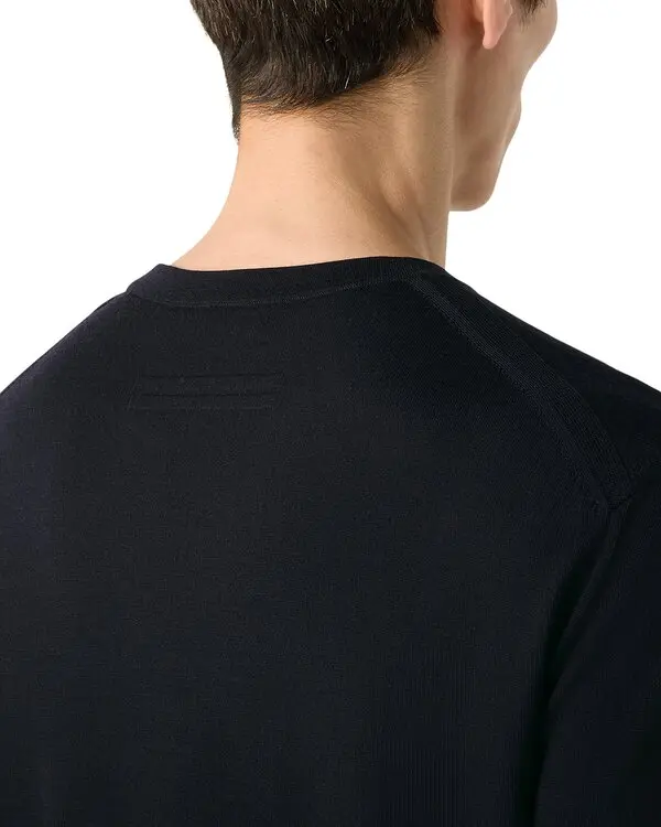 Zegna Trofeo 15milmil15 Wool Crewneck - Dark Blue Solid