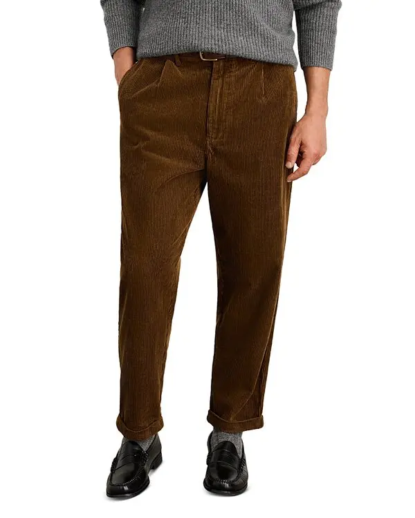 ALEX MILL Relaxed Fit Standard Pleated Corded Pants - Saddle