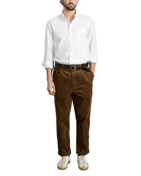 ALEX MILL Relaxed Fit Standard Pleated Corded Pants - Saddle