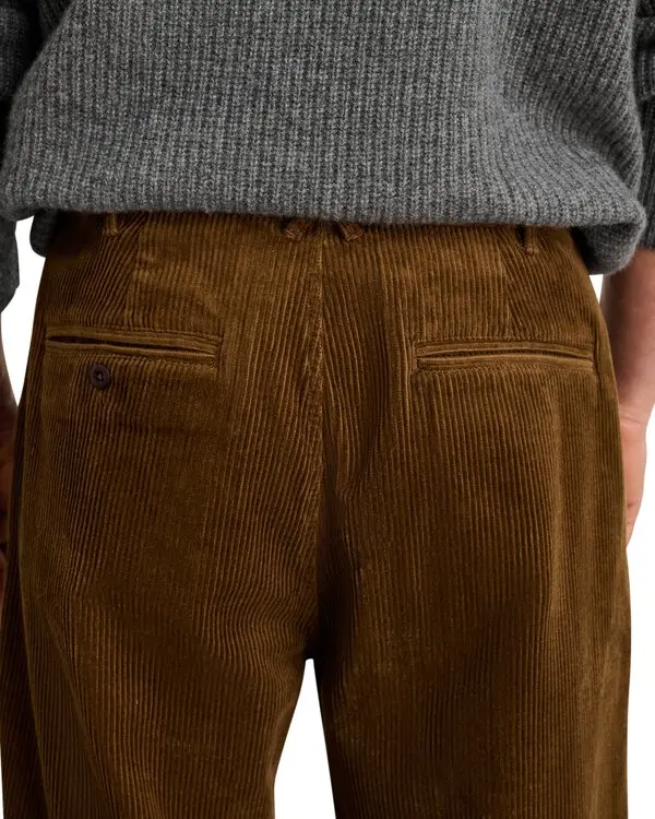 ALEX MILL Relaxed Fit Standard Pleated Corded Pants - Saddle