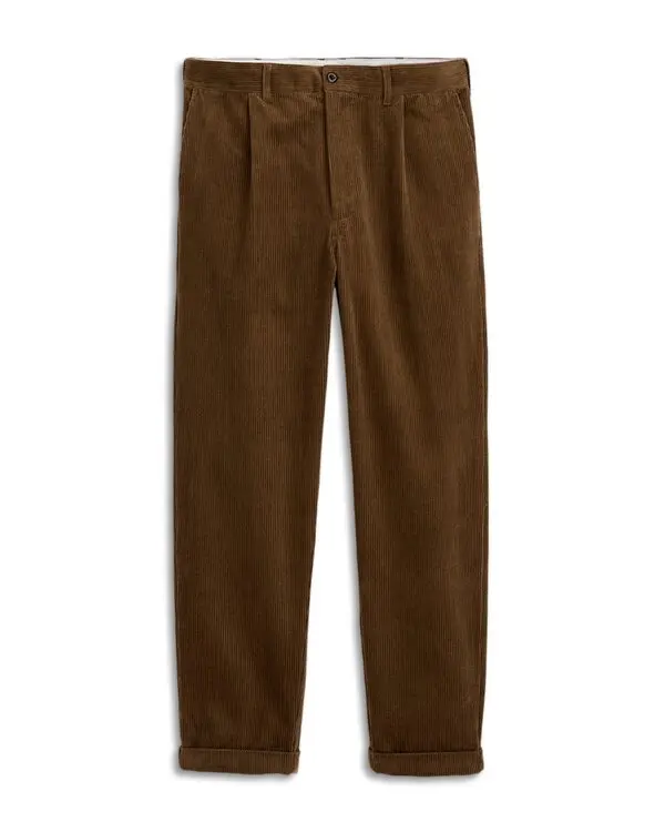 ALEX MILL Relaxed Fit Standard Pleated Corded Pants - Saddle