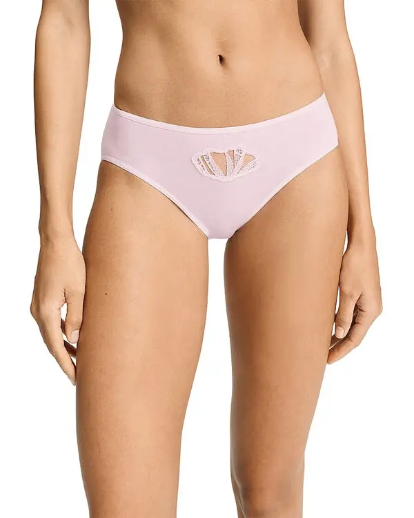 Hanro Rosaria High Cut Cotton Mesh Trim Brief