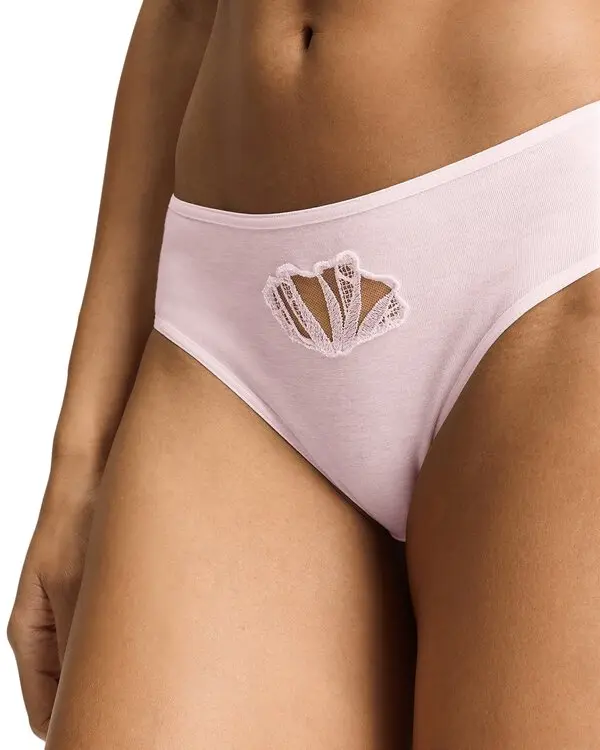 Hanro Rosaria High Cut Cotton Mesh Trim Brief