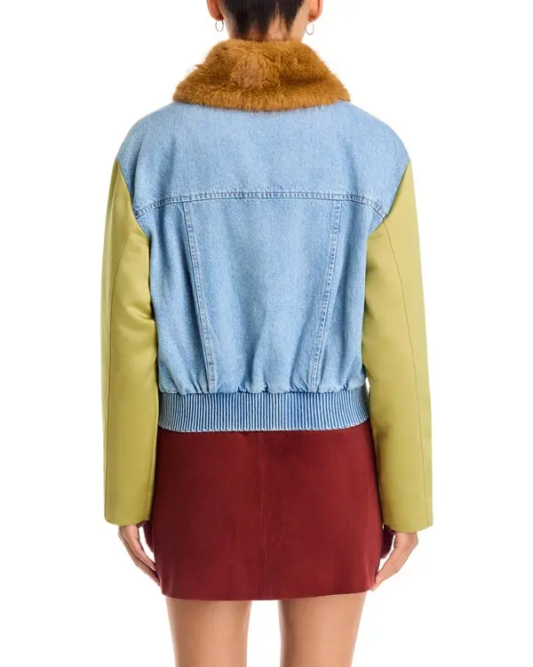 Tanya Taylor Rue Faux Fur Collar Jacket
