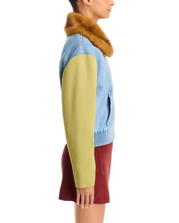 Tanya Taylor Rue Faux Fur Collar Jacket