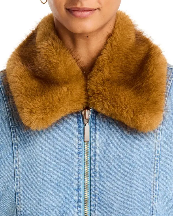 Tanya Taylor Rue Faux Fur Collar Jacket