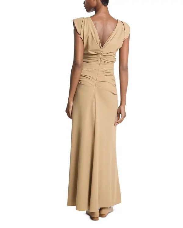 Michael Kors Draped Column Wool-blend Gown