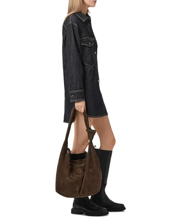 ALLSAINTS Effie S Large Suede Shoulder Bag