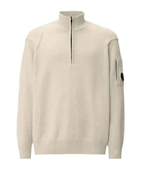 C.P. COMPANY Half-zip Sweater - White