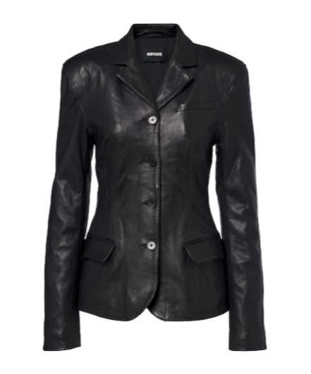 ROTATE BY BIRGER CHRISTENSEN Single-breasted Leather Blazer