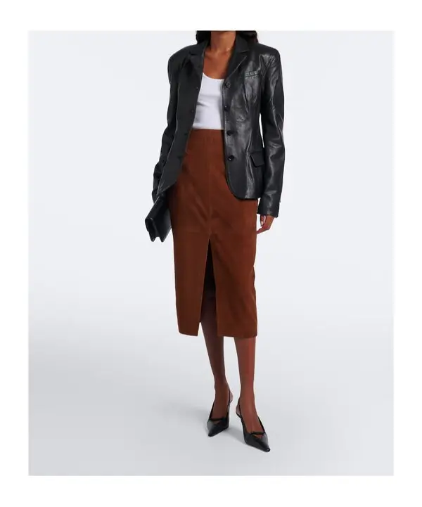 ROTATE BY BIRGER CHRISTENSEN Single-breasted Leather Blazer