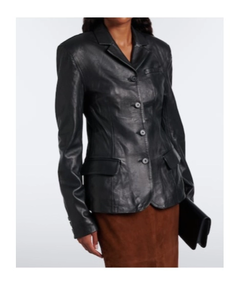 ROTATE BY BIRGER CHRISTENSEN Single-breasted Leather Blazer