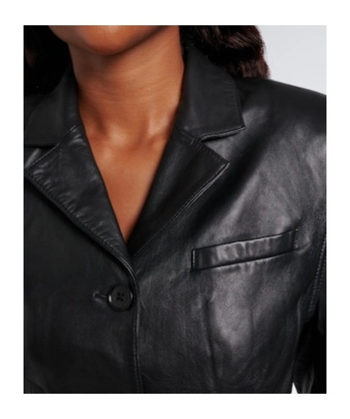 ROTATE BY BIRGER CHRISTENSEN Single-breasted Leather Blazer