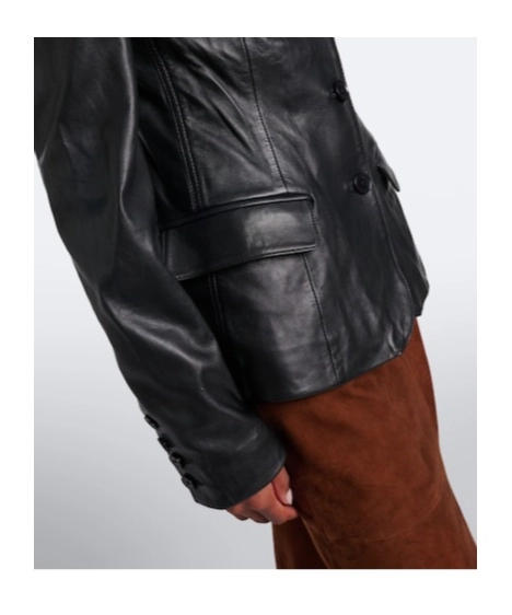 ROTATE BY BIRGER CHRISTENSEN Single-breasted Leather Blazer