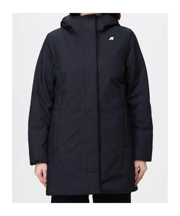 K-WAY Hooded Fleece-lined Coat - Black
