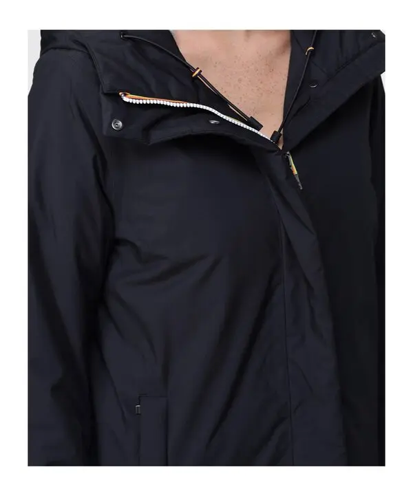 K-WAY Hooded Fleece-lined Coat - Black