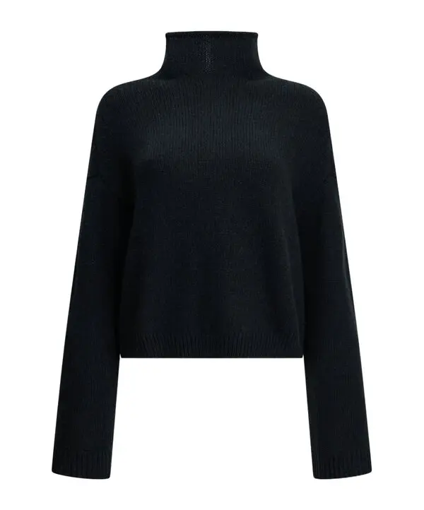Khaite Marke Cropped Turtleneck Sweater - Blue