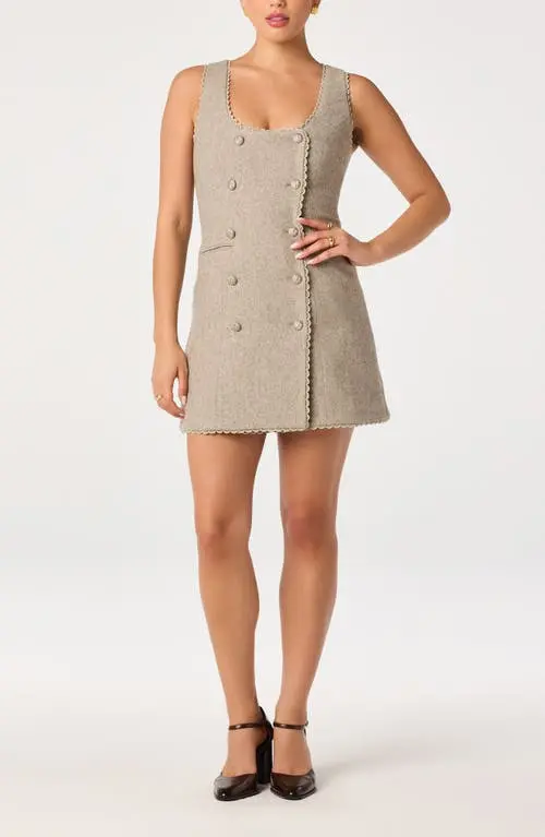 Astr The Label Luna Wool Blend Minidress - Taupe