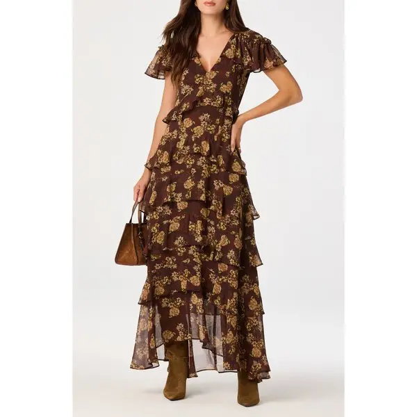 Astr The Label Odalys Ruffle Tiered Maxi Dress