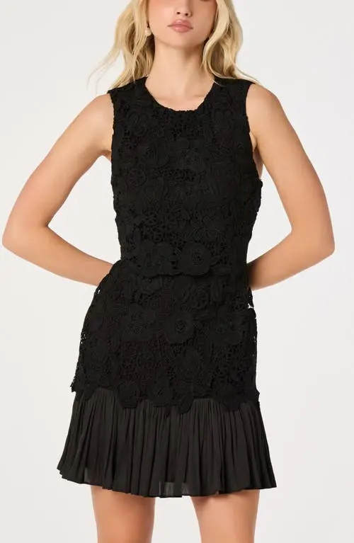 Astr The Label Berklee Lace Pleated Minidress