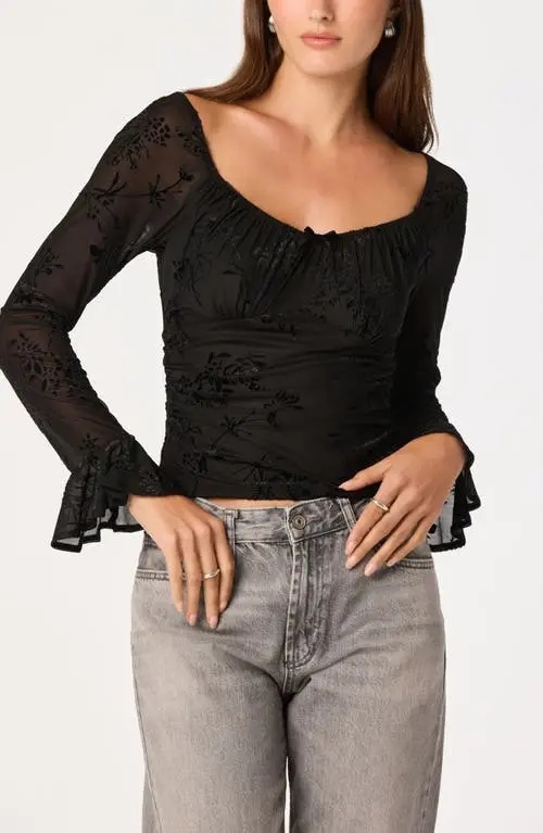 Astr The Label Belsie Burnout Mesh Top