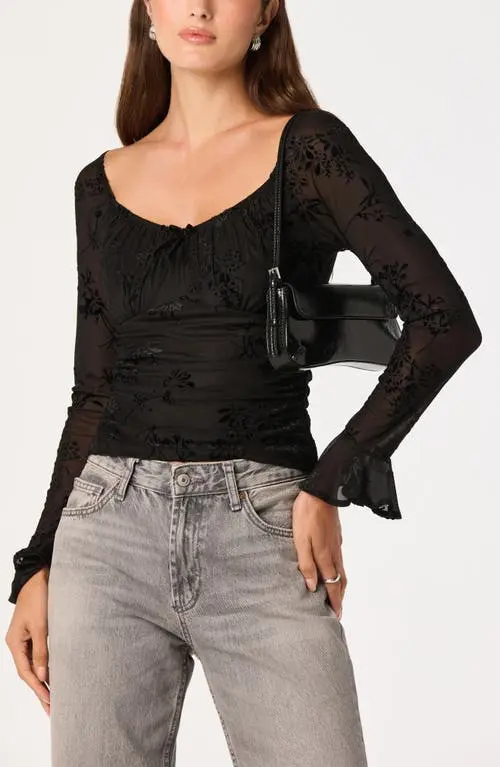 Astr The Label Belsie Burnout Mesh Top