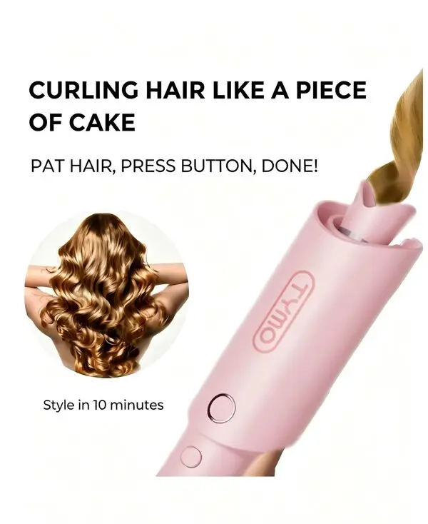 TYMO BEAUTY Curlpro Automatic Curling Iron - Bright Pink