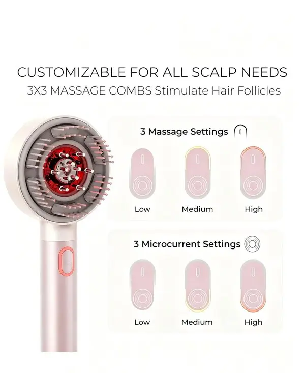 TYMO BEAUTY Trithera Red Light Scalp Therapy Massage Brush